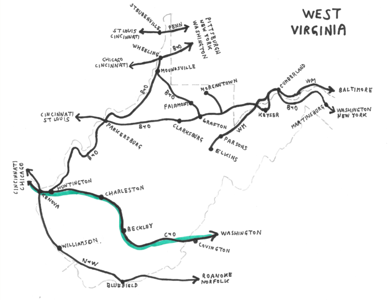 West Virginia - Travel By Rail 1950