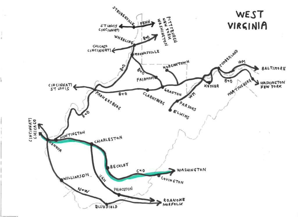 West Virginia - Travel By Rail 1950
